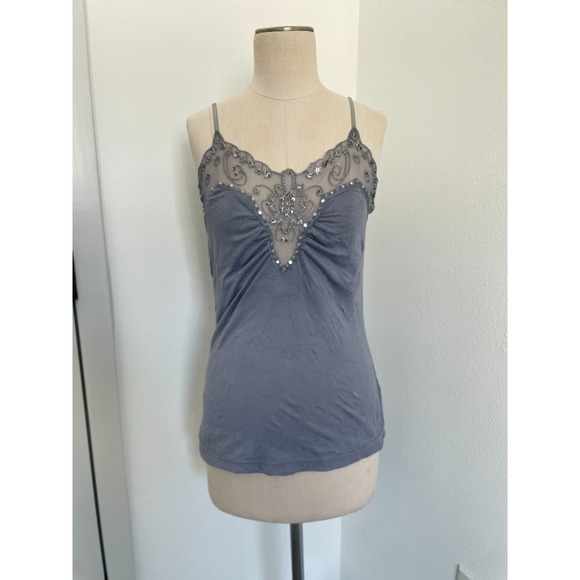 Self Esteem | Tops | Y2k Self Esteem Tank Top Gray Women M Sequin Lace ...
